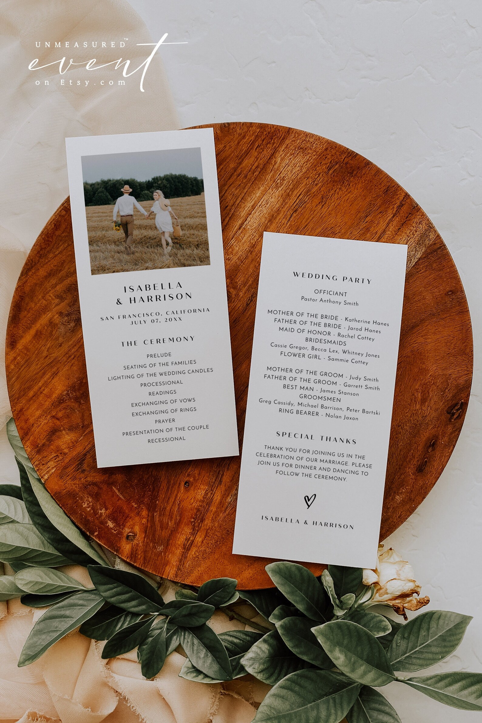 ZARA Photo Wedding Program Template Picture Wedding Program - Etsy