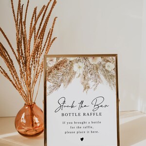 Bottle Raffle Sign and Raffle Ticket Template, Stock the Bar Party ...