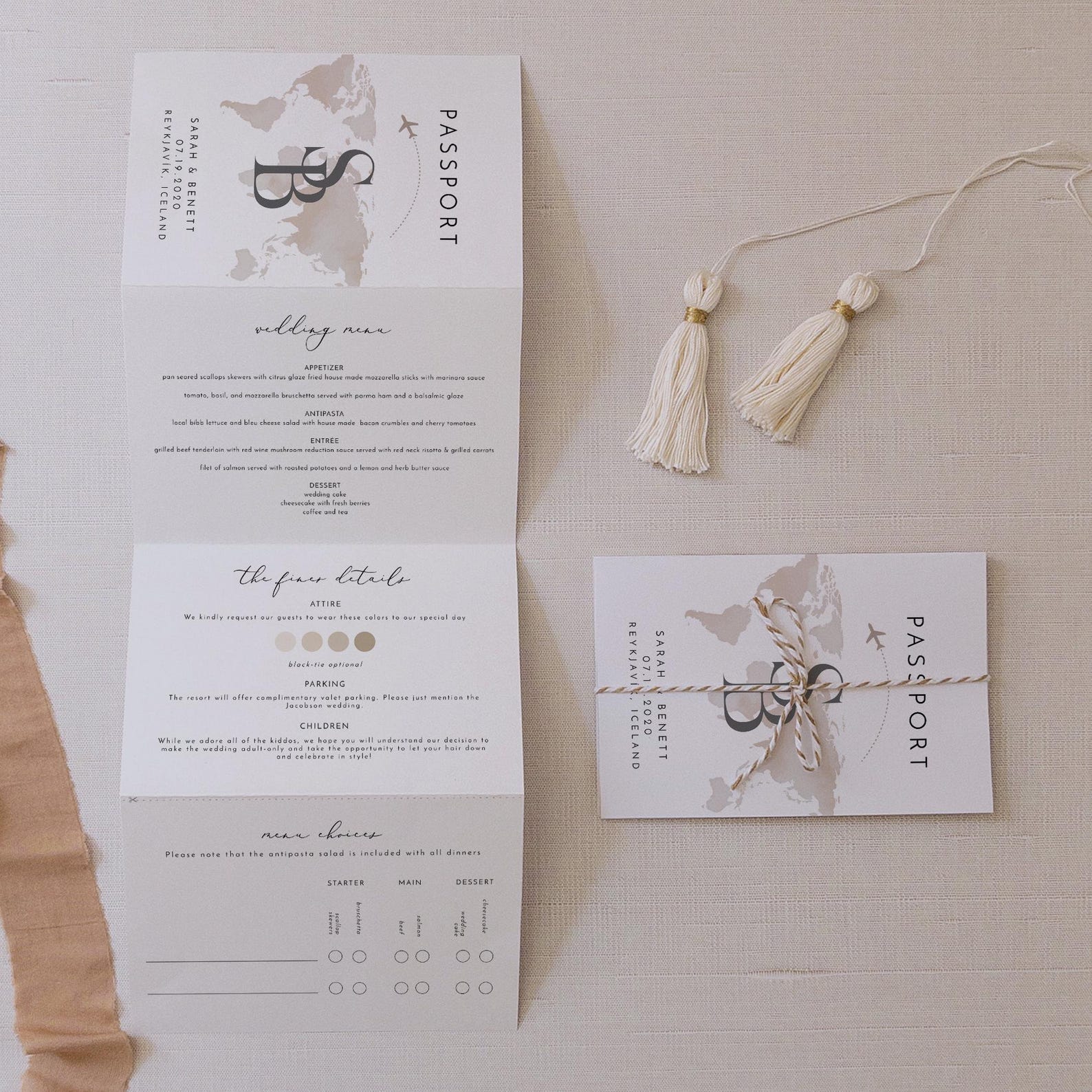Concertina Wedding Invitation Template, Passport Accordion Wedding ...
