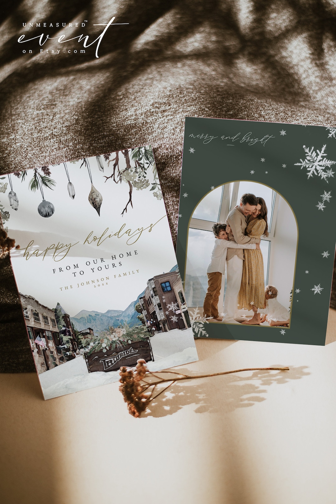 TELLURIDE Colorado Christmas Card, Mountain Christmas Card Template ...