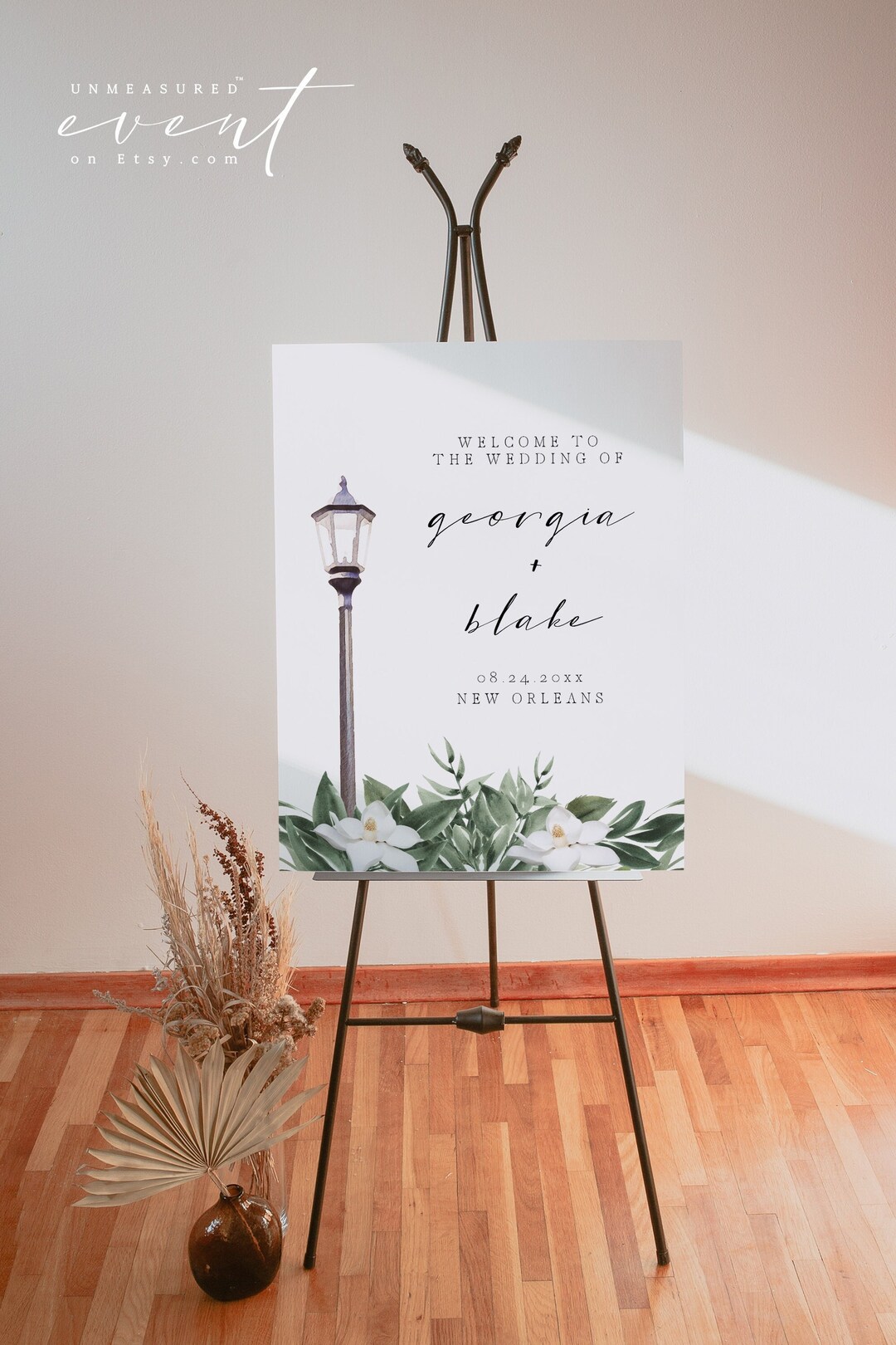 NOLA New Orleans Wedding Welcome Sign Template, Magnolia Wedding ...