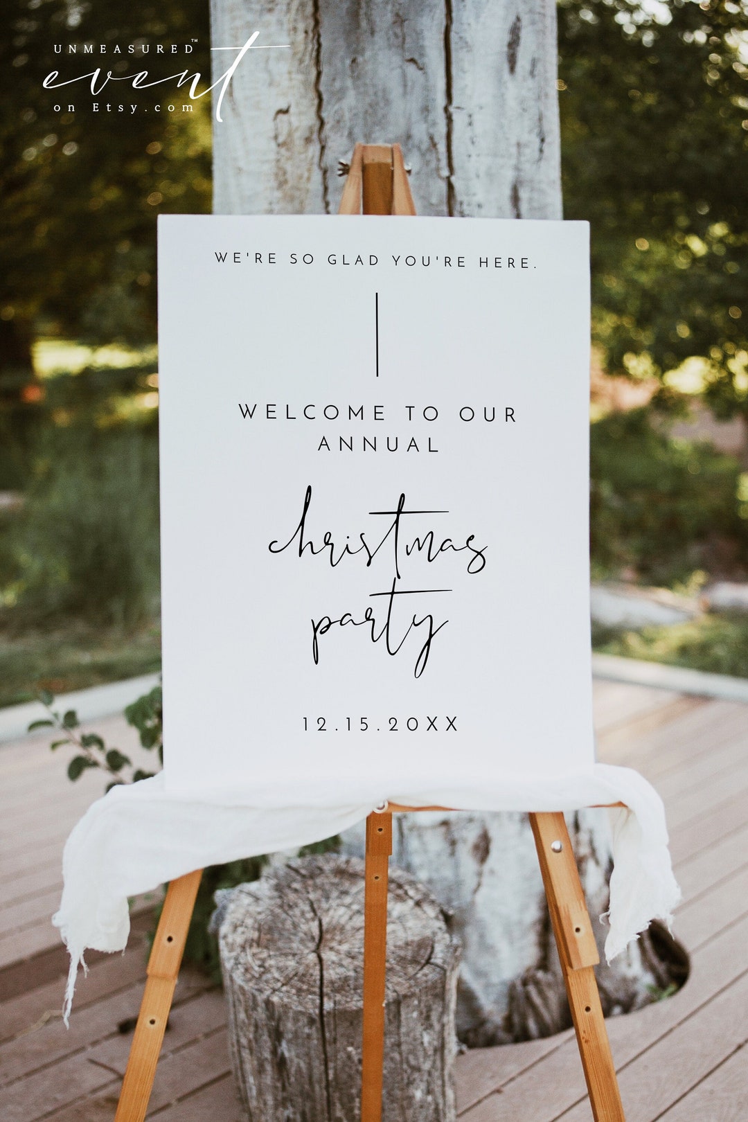 ADELLA Printable Christmas Party Welcome Sign Template Modern ...