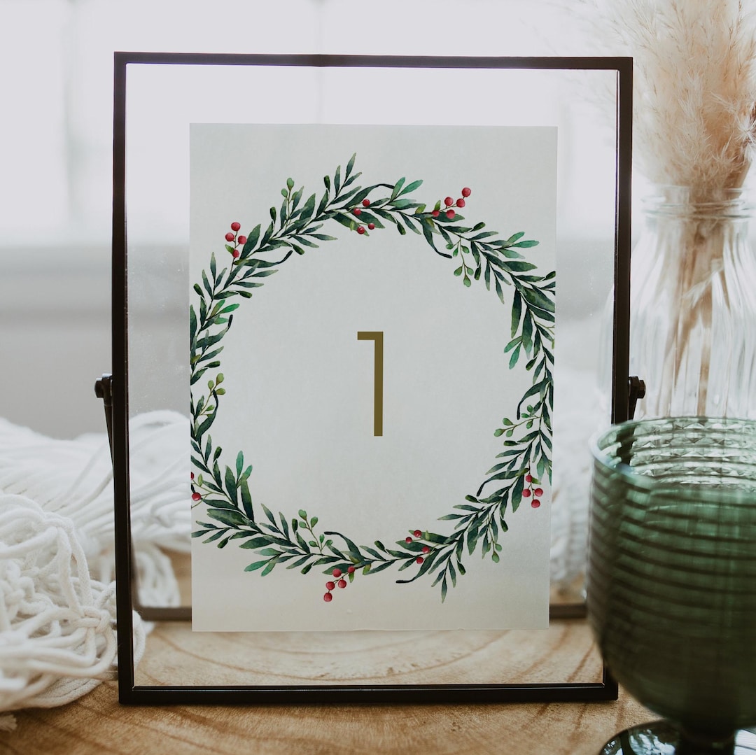 Table Numbers Template, Winter Wedding Table Numbers Printable ...
