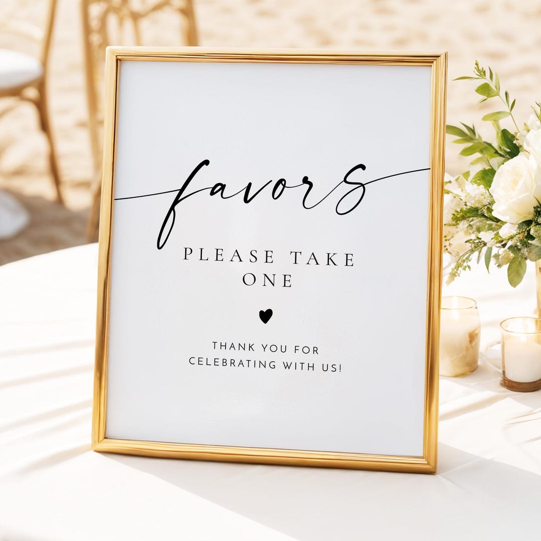 BLAIR PRINTED + SHIPPED Wedding Favor Sign, 8x10" Favor Sign, Modern ...
