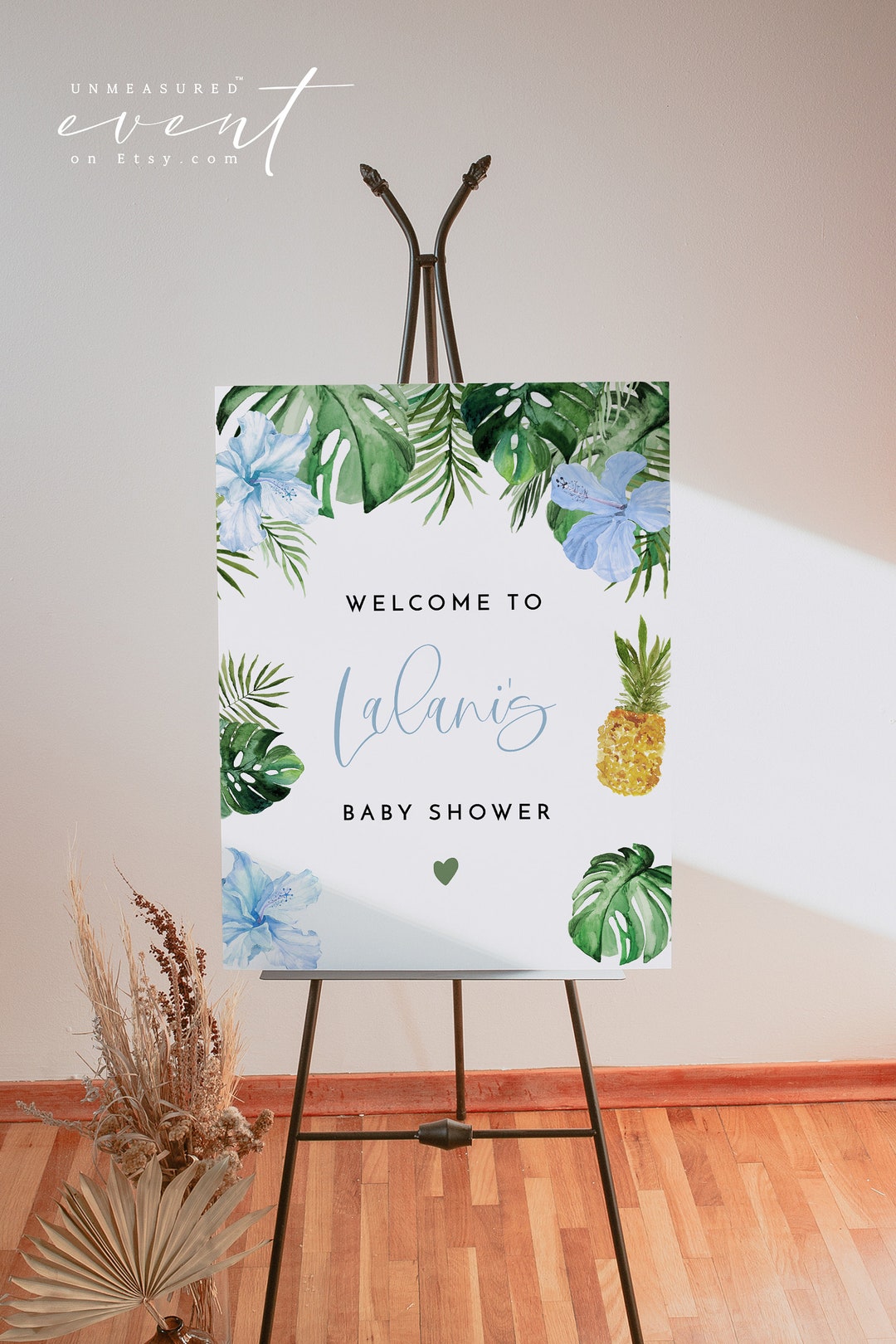 LALANI Aloha Baby Shower Welcome Sign Template, Luau Baby Shower ...