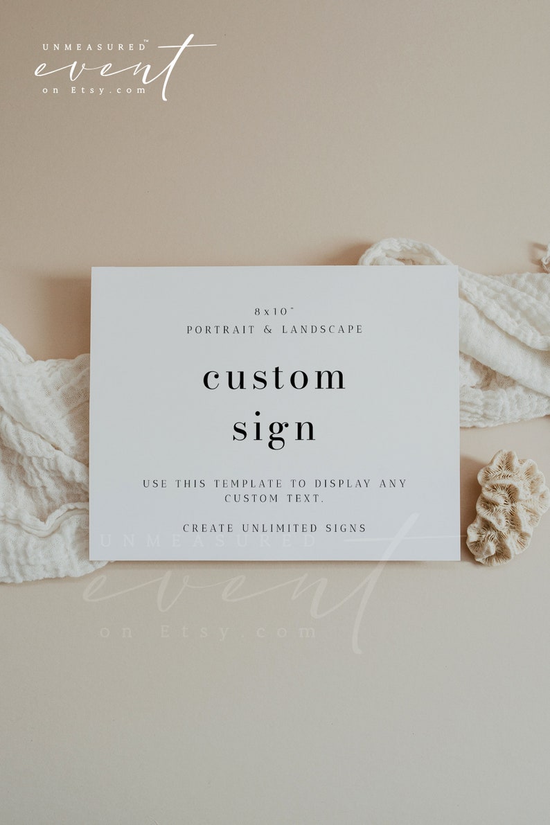 JANA Minimalist Custom 8x10 Sign Template Printable - Etsy
