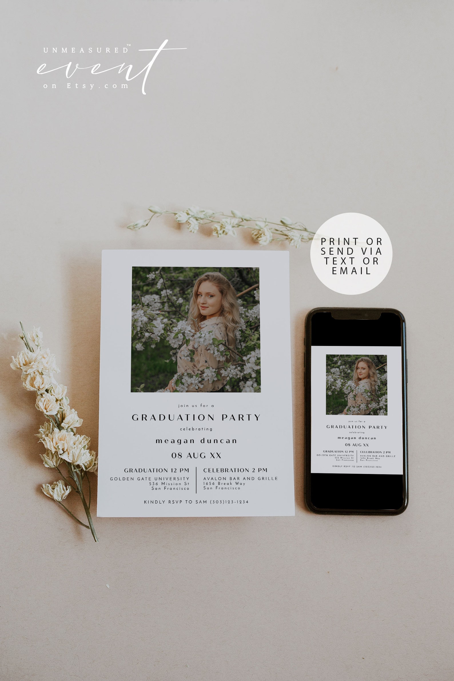 ZARA Photo Graduation Invitation Template Modern Graduation - Etsy