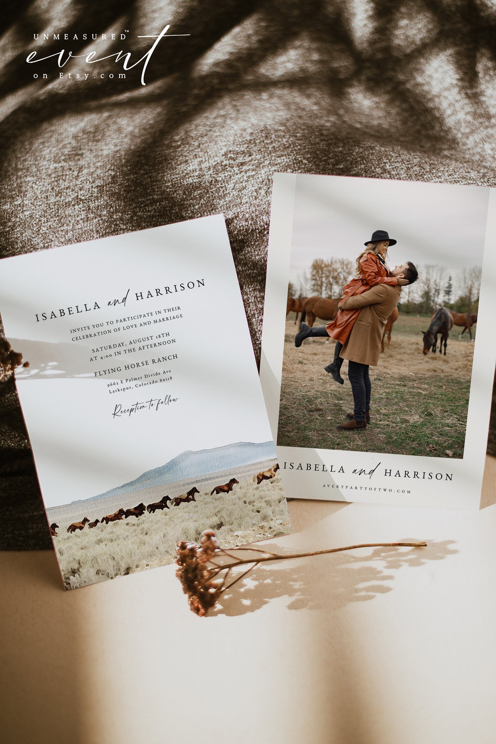 CHEYENNE Horse Wedding Invite Ranch Wedding Invite Horse | Etsy