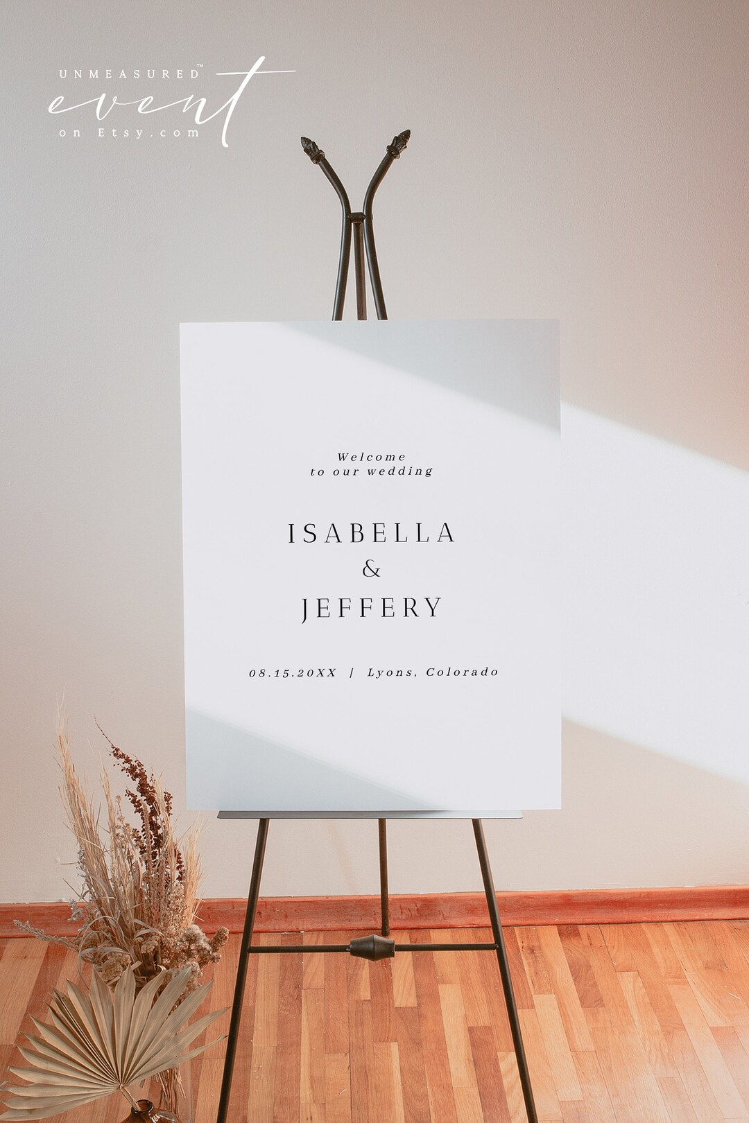 EDITH Classic Wedding Welcome Sign Template, Minimalist Wedding Welcome ...