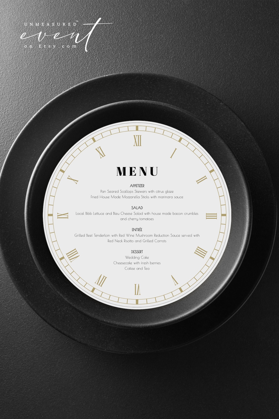 DAISY Clock Menu Template, Art Deco Menu Printable, Gold Clock 20's ...