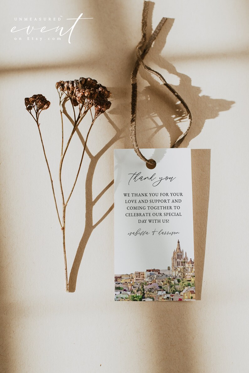 SAN MIGUEL Favor Tag Template San Miguel Skyline Gift Tag - Etsy