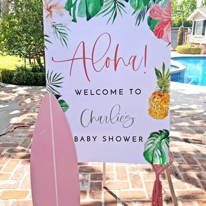 Aloha Baby Shower Welcome Sign Template, Luau Baby Shower Welcome Sign ...