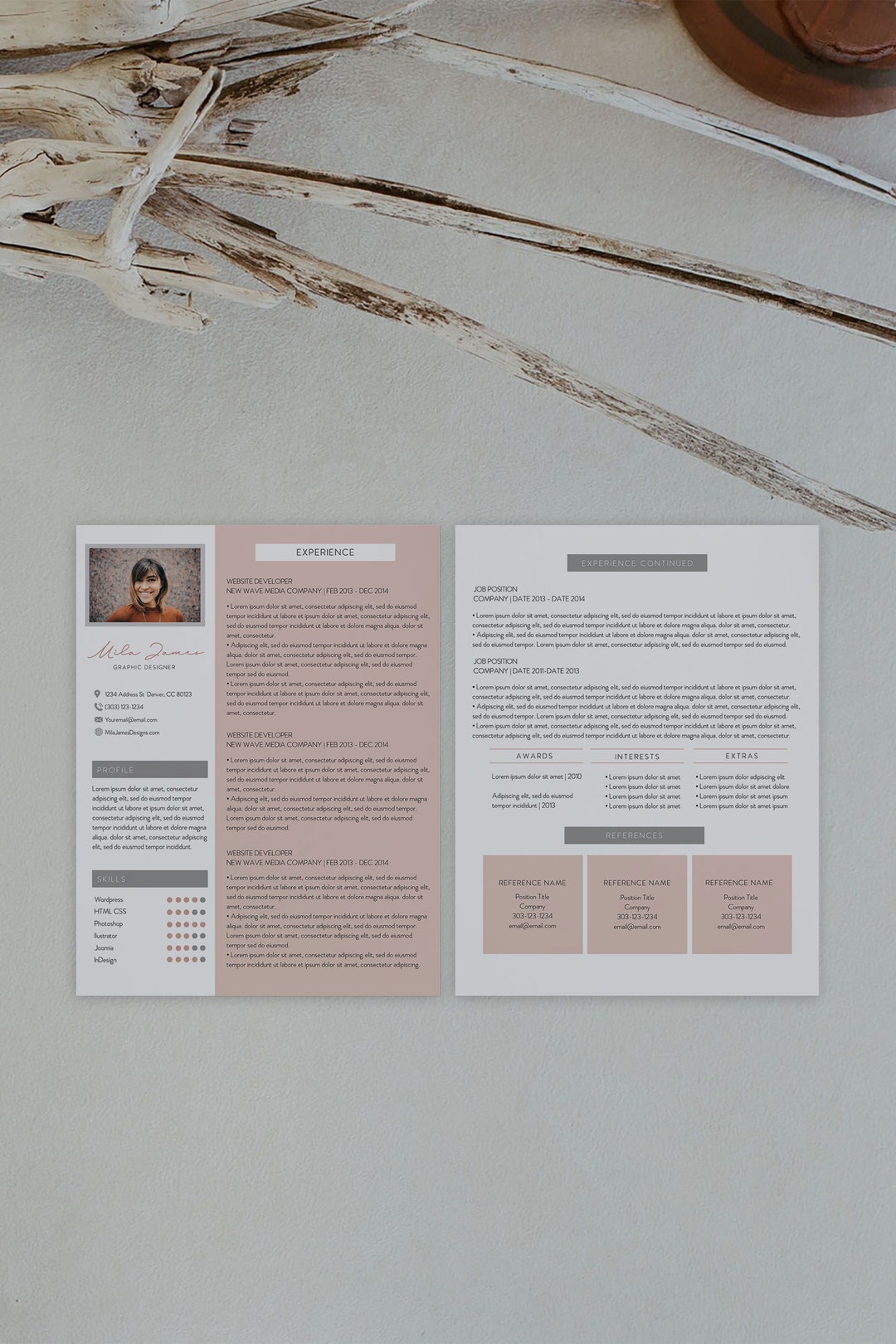 LAYLA Blush Resume Template, Sorority Resume Template, Professional ...