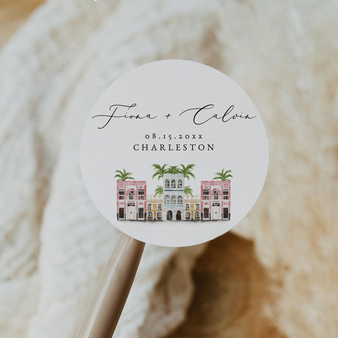 Round Favor Tag Template, Square Favor Tag, Charleston Favor Tag ...