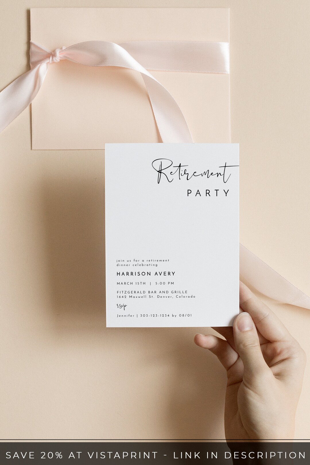 ADELLA Minimalist Retirement Party Invitation Template, Surprise ...
