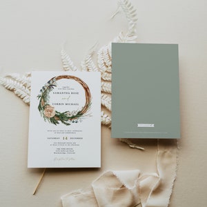 INGE Scandinavian Christmas Wedding Invitation Template, Winter Wedding ...