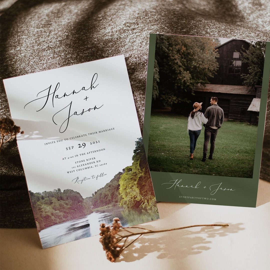 Wedding Invitation Template, Outdoor Wedding Invite, Tree Wedding ...