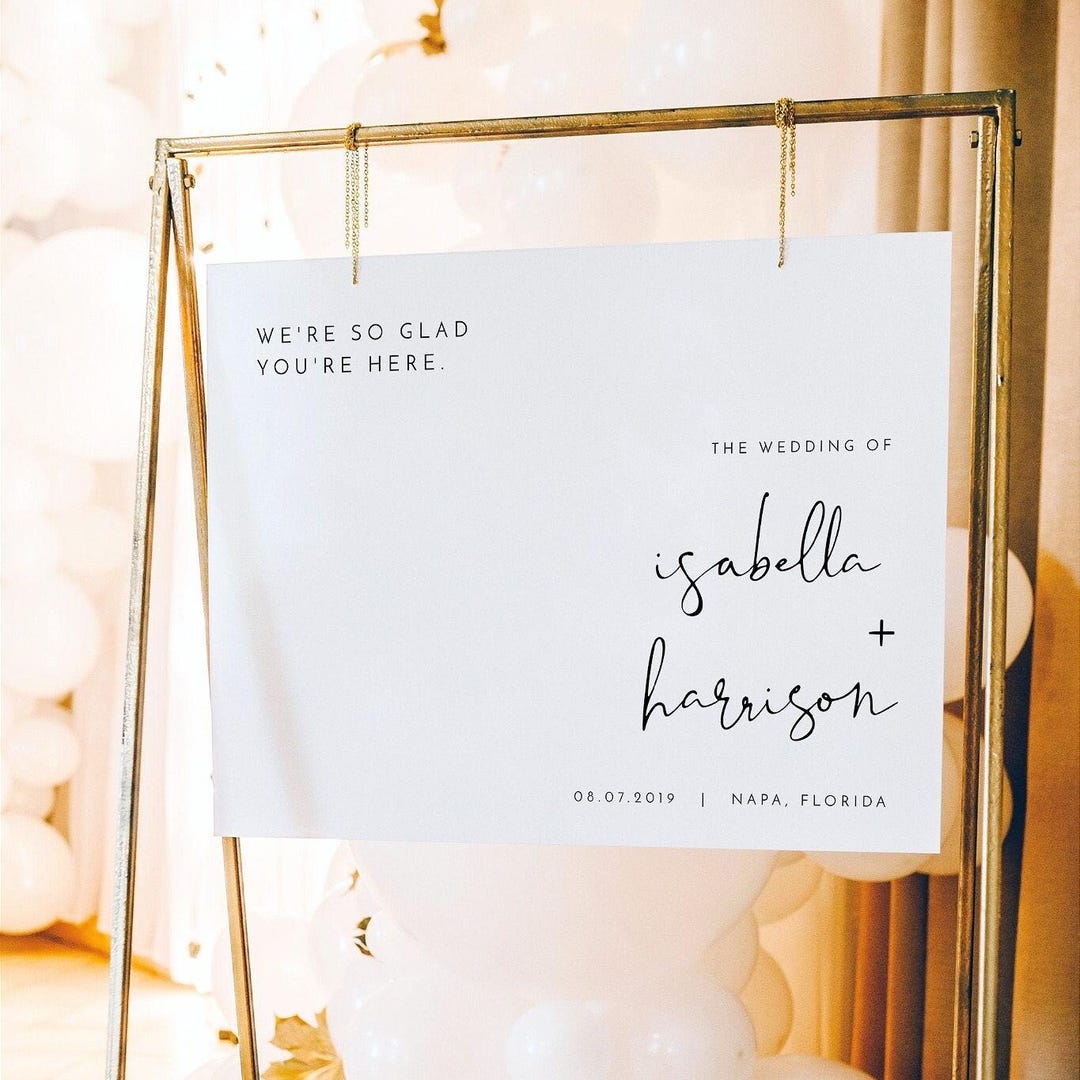 Minimalist Wedding Welcome Sign Template, Modern Wedding Welcome Sign ...