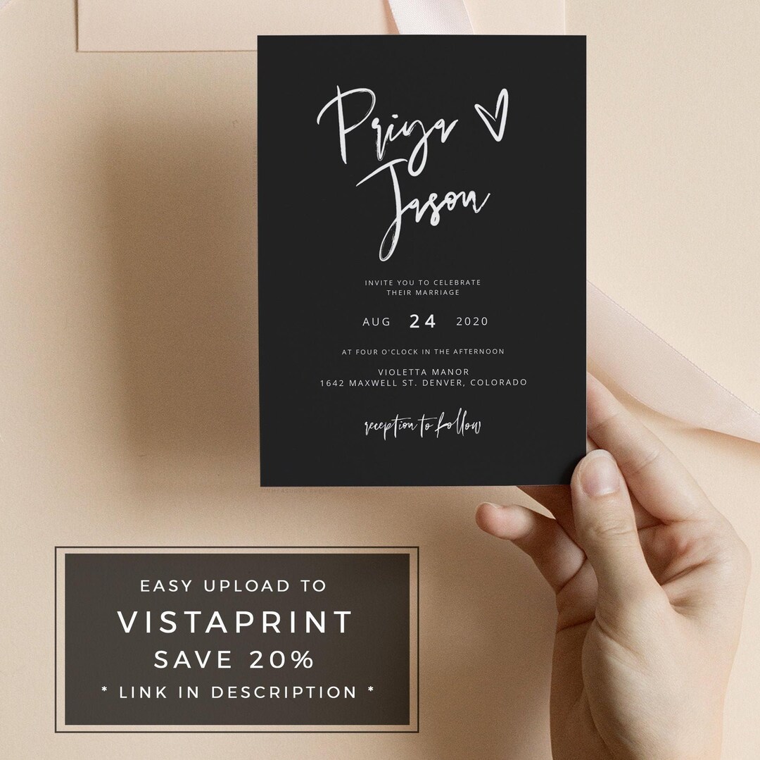 Modern Wedding Invitation Template, Contemporary Wedding Invitations ...