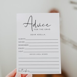 ADELLA Modern Graduation Advice and Wishes Card, Simple Graduation ...