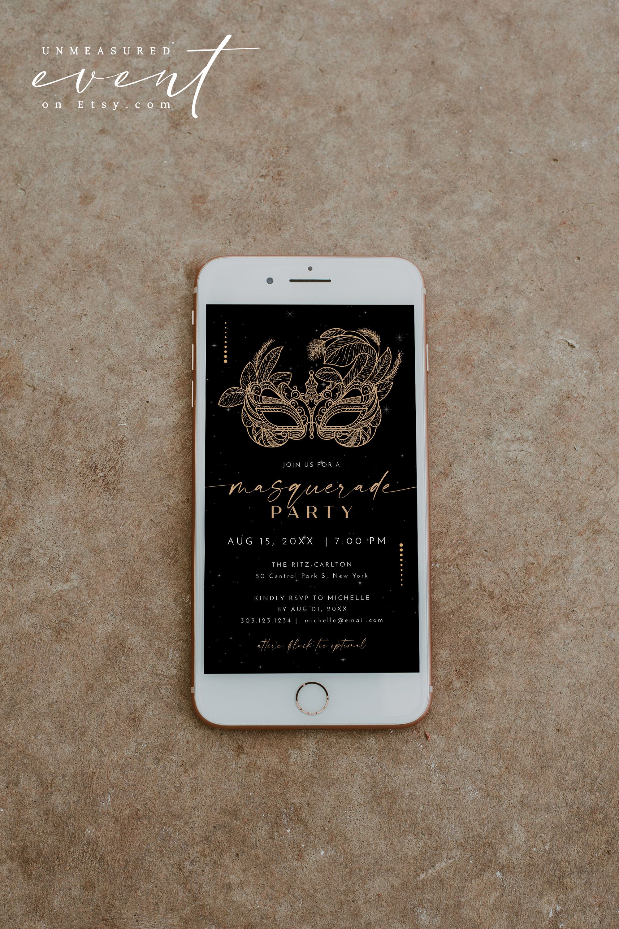 CELINE Masquerade Party Invitation Template Masquerade Text - Etsy