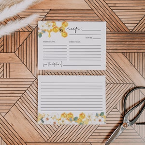 ROMY Recipe Card Template Printable Recipe Cards Bridal - Etsy