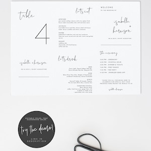Minimalist Wedding Triangle Table Number Template, Modern Trifold Table ...