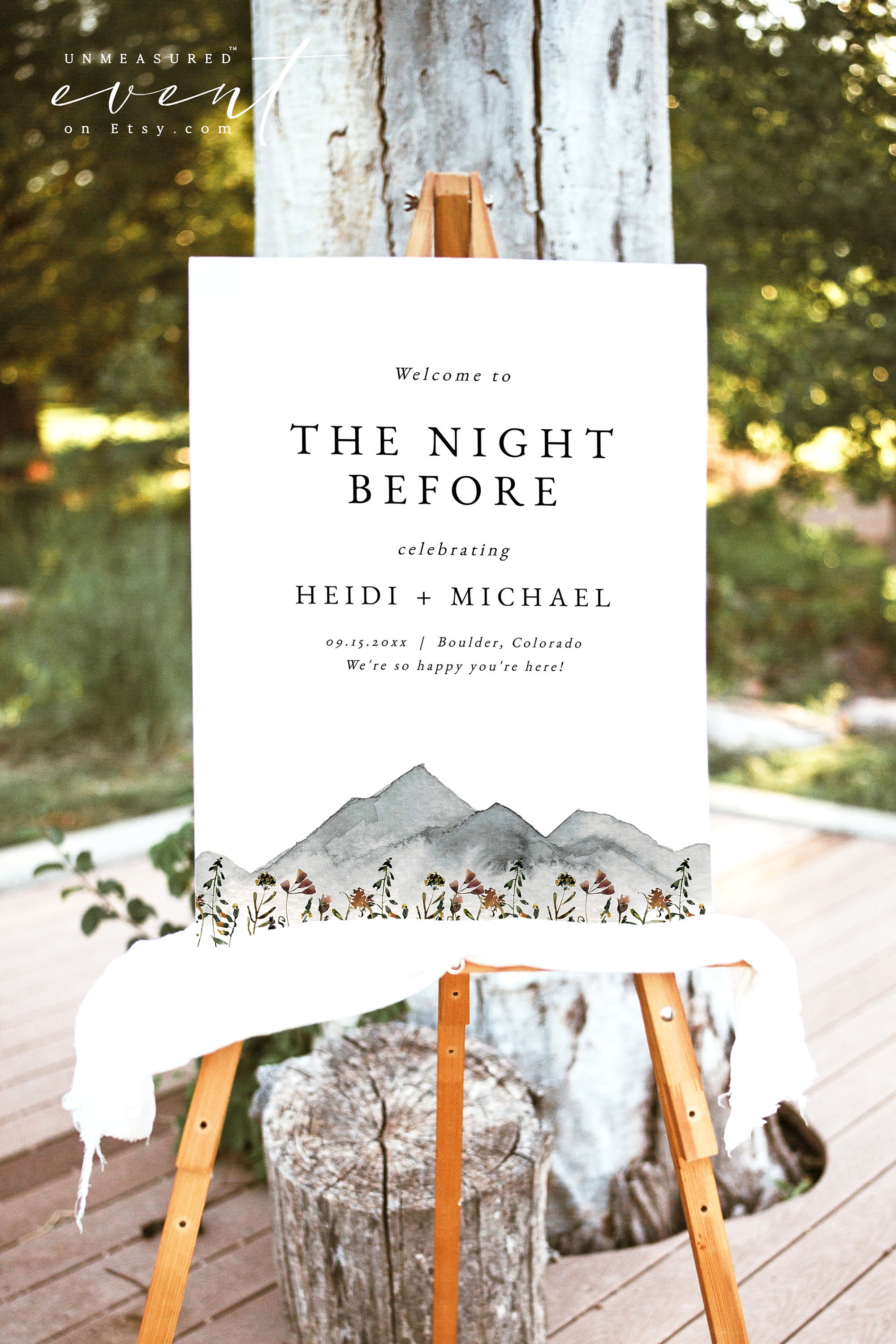 HEIDI Mountain Rehearsal Dinner Welcome Sign Template, Wildflower the ...