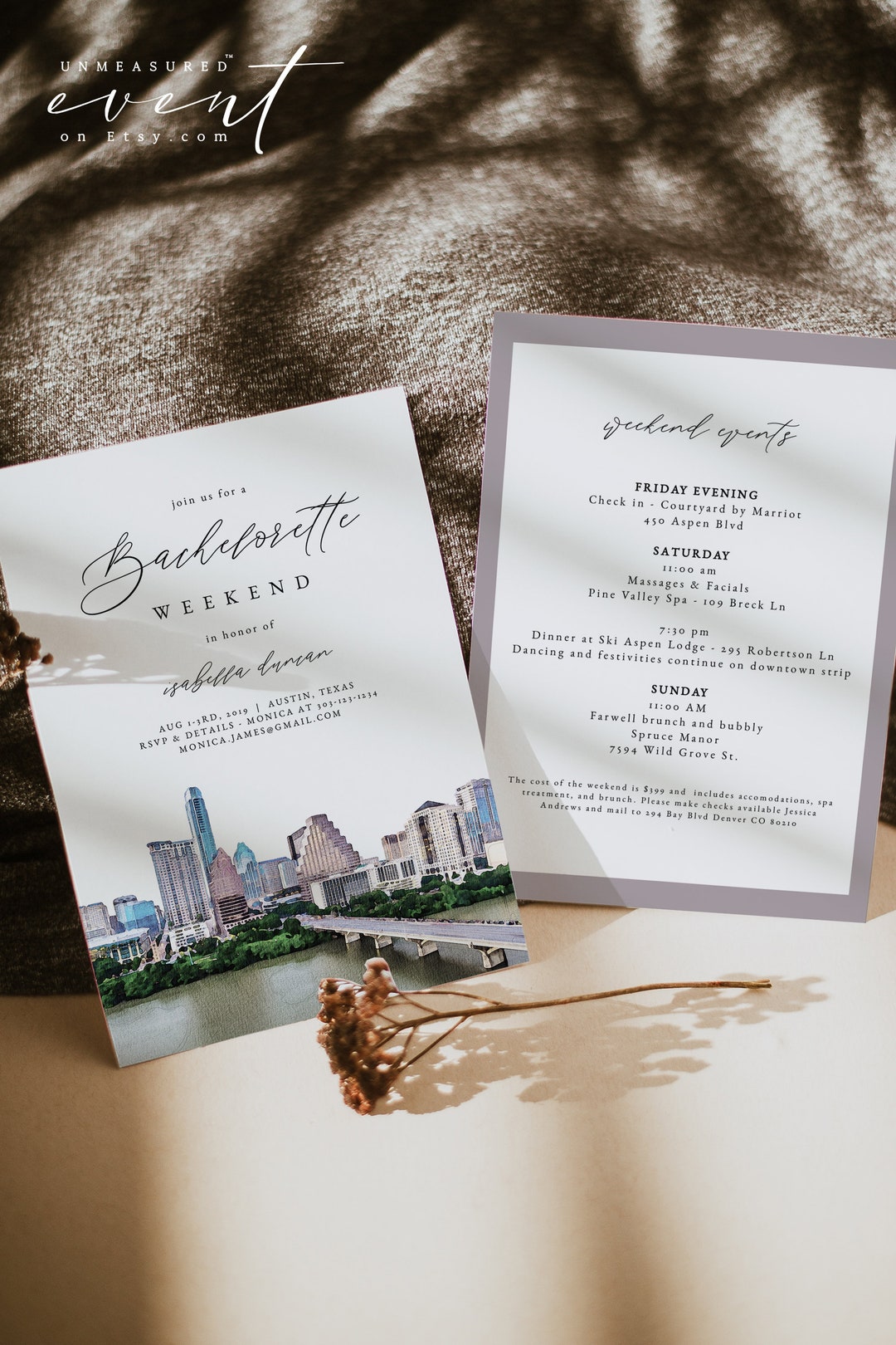 AUSTIN Bachelorette Invitation & Itinerary Template, Texas Bachelorette ...