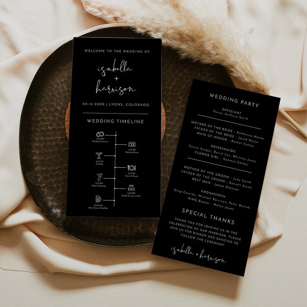 Wedding Program Card - Etsy