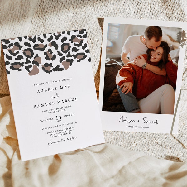 Animal Print Wedding Invitation - Etsy