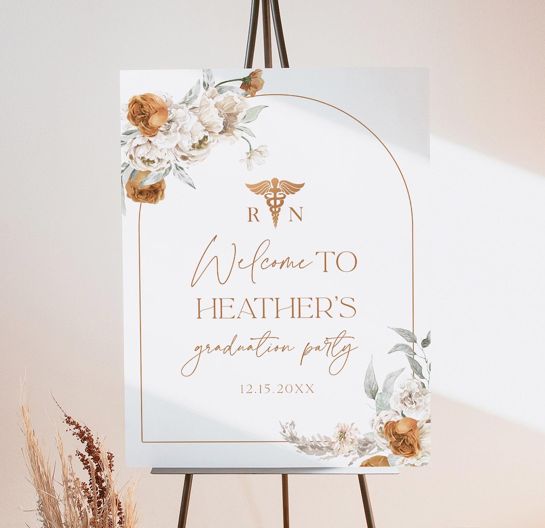 BOHEME Bohemian Nurse Graduation Welcome Sign Template Terracotta RN ...