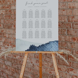 ZURI Mountain Wedding Seating Chart Template, Blue Mountain Seating ...