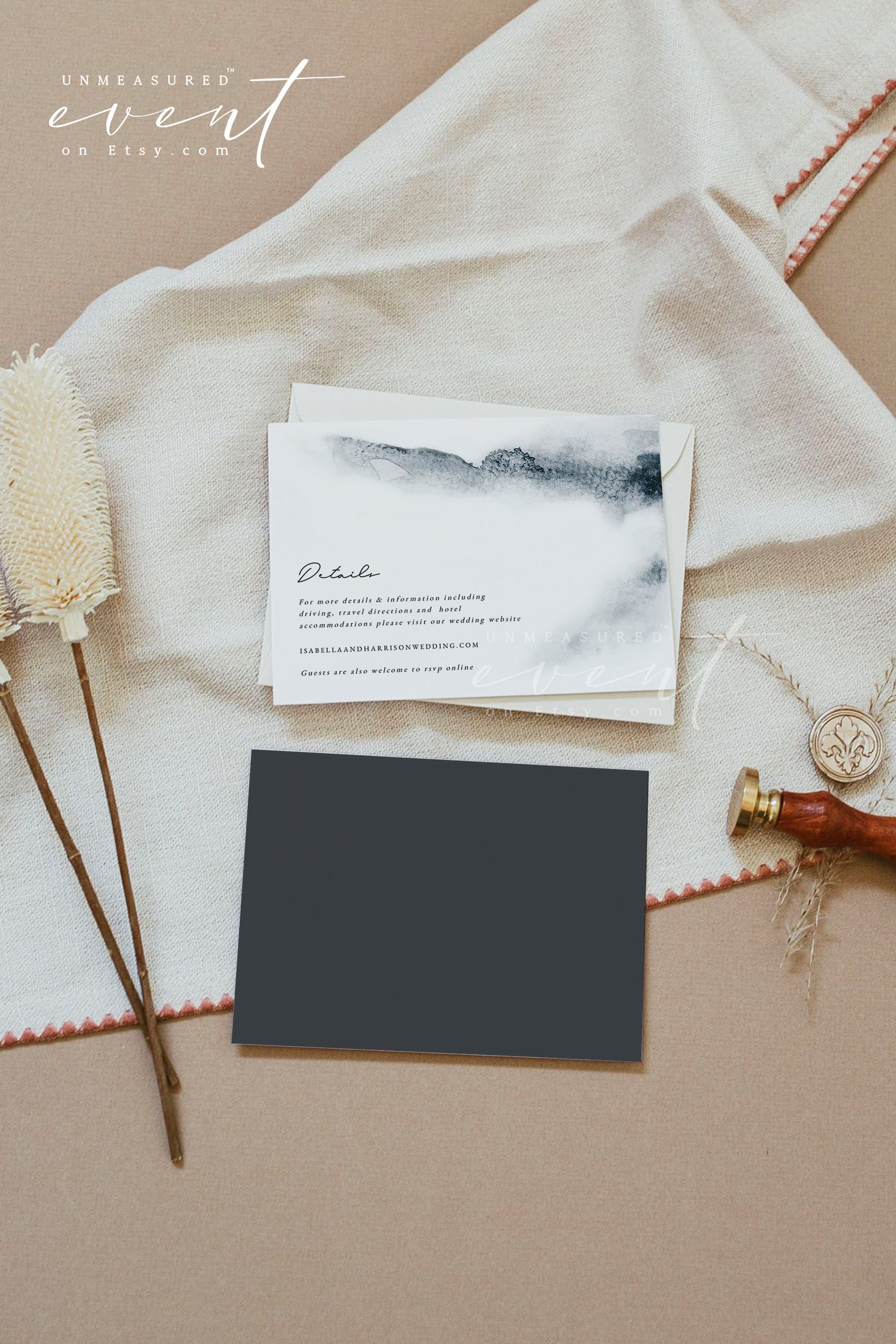 DENALI Enclosure Card Template, Printable Wedding Details Card, Mystic ...