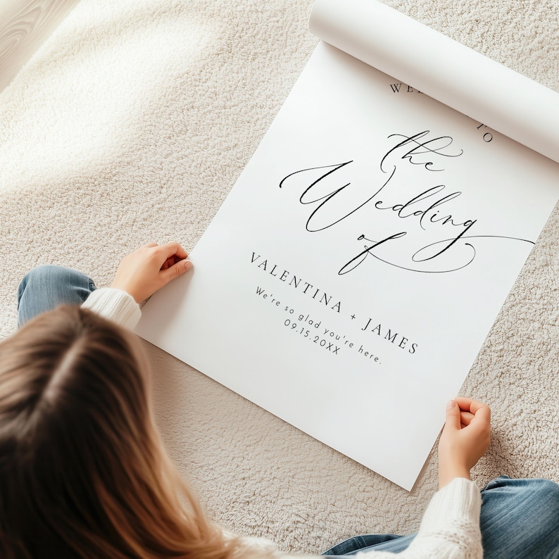 PRINTED + SHIPPED Wedding Welcome Sign, Calligraphy Wedding Welcome ...