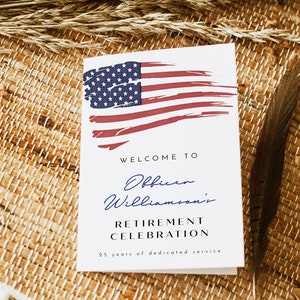 AMERICAN FLAG Retirement Program Template, Folded Retirement Program ...