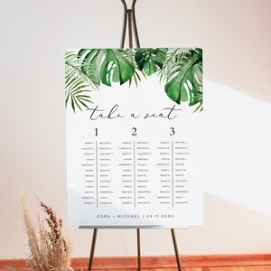 Tropical Banquet Seating Chart Template, Wedding Seating Chart ...
