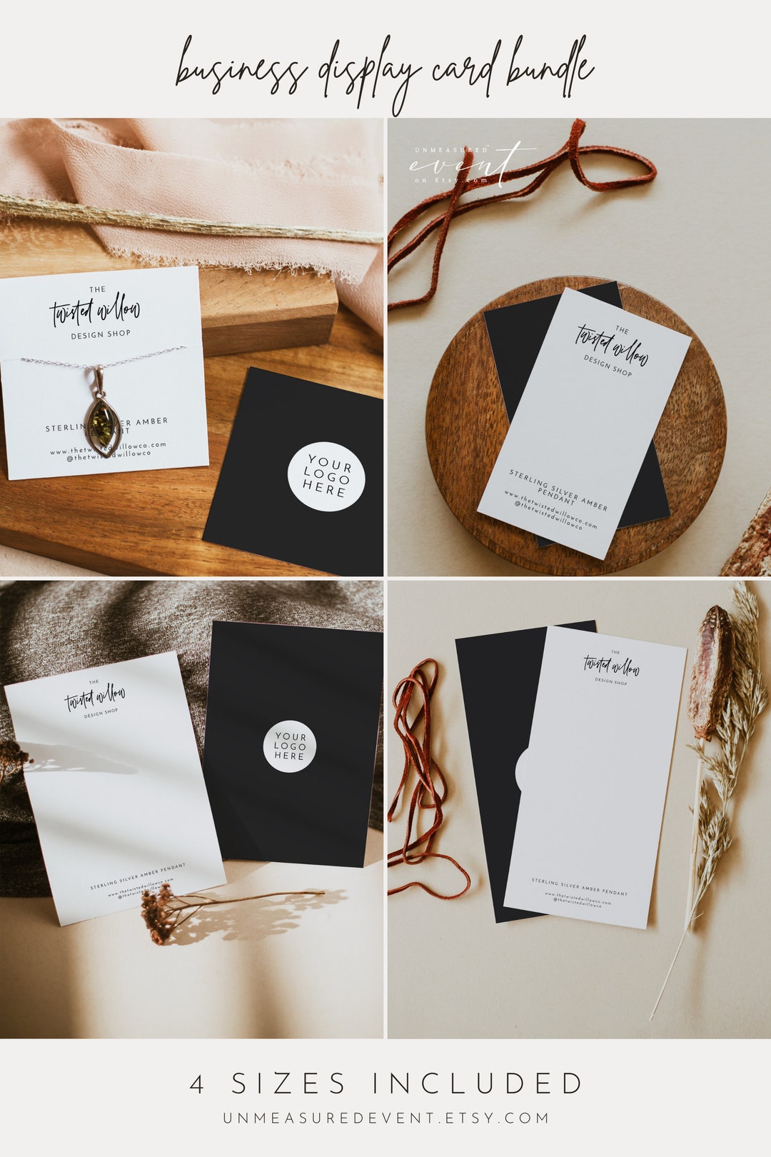 MARLO Product Display Cards Printable, Modern Minimalist Business ...