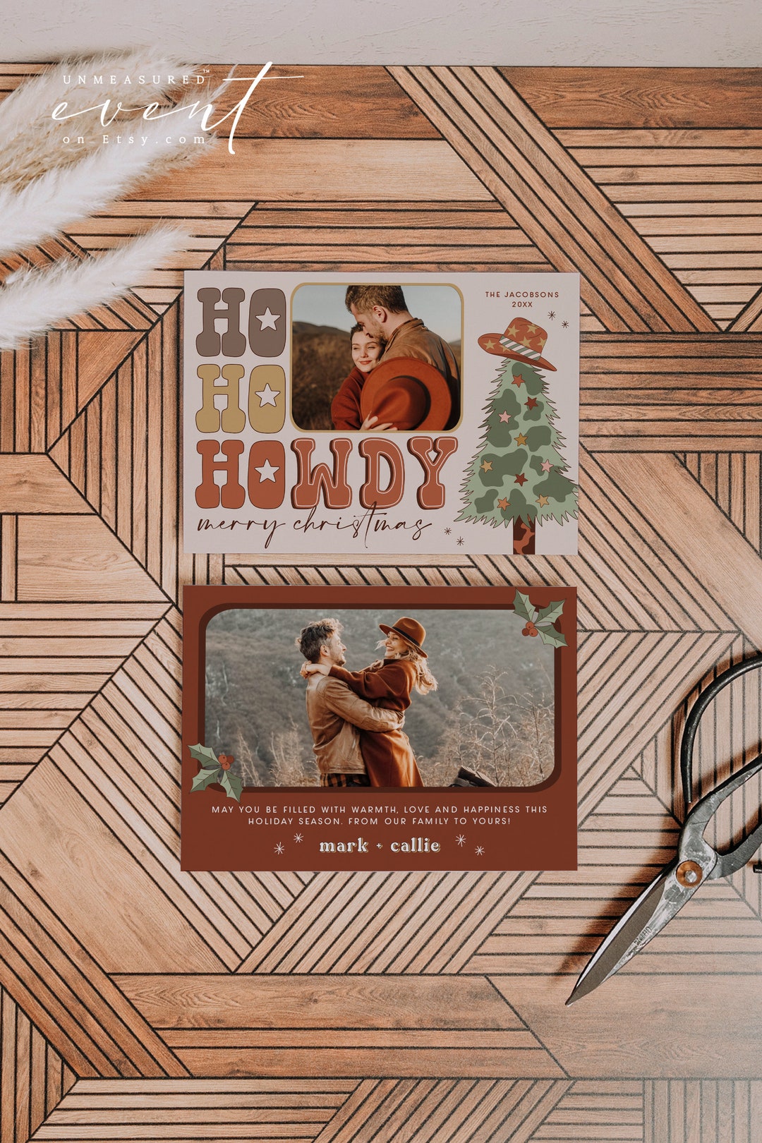 COLT Ho Ho Howdy Retro Cowboy Photo Christmas Card Printable Template ...