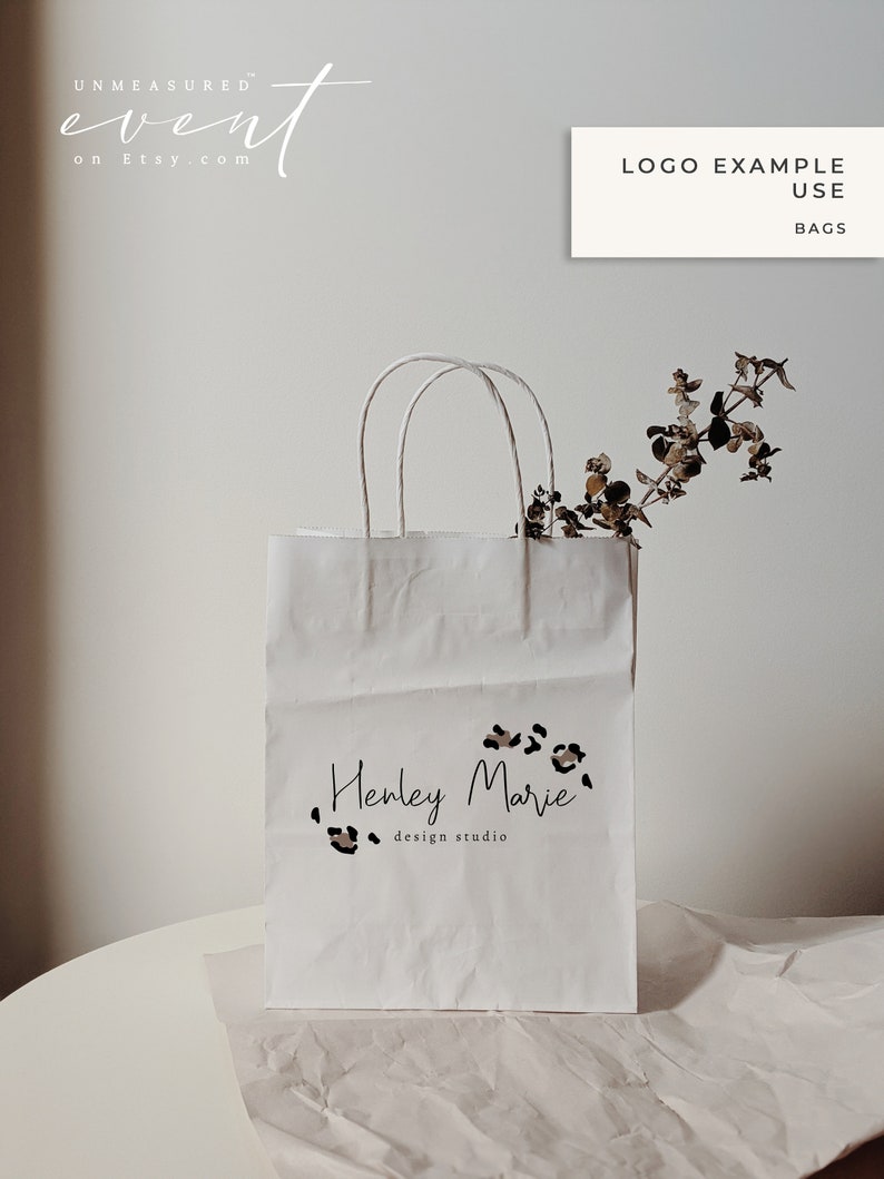 AUBREE Leopard Print Logo Template Instant Download Premade - Etsy