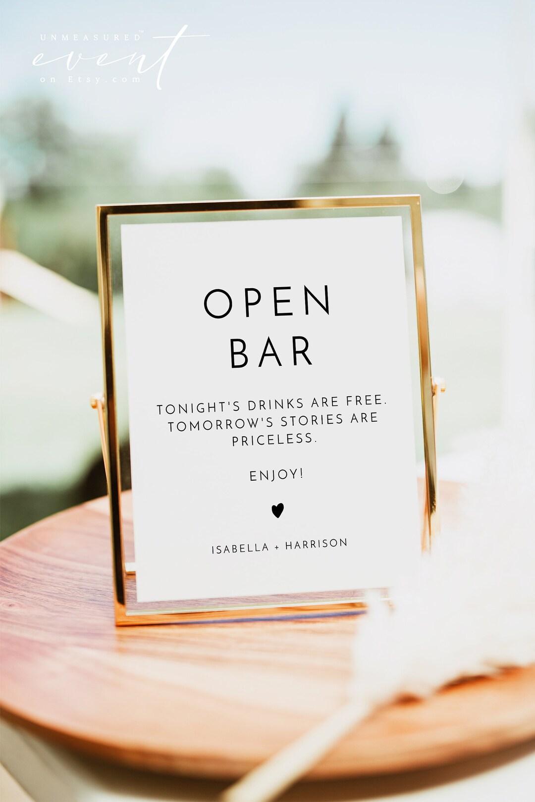 Open Bar Sign Printable, Funny Bar Sign for Wedding, Memorial Sign, in ...
