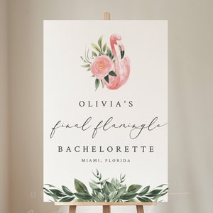 KAYA Flamingo Bachelorette Welcome Sign Template, Final Flamingle ...