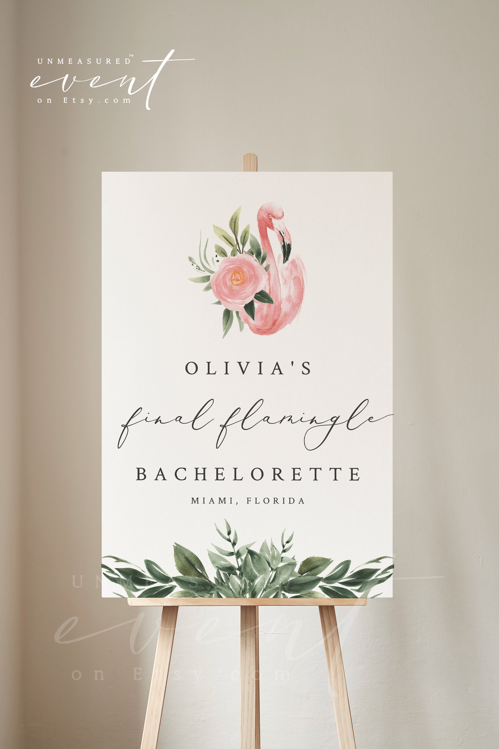KAYA Flamingo Bachelorette Welcome Sign Template, Final Flamingle ...
