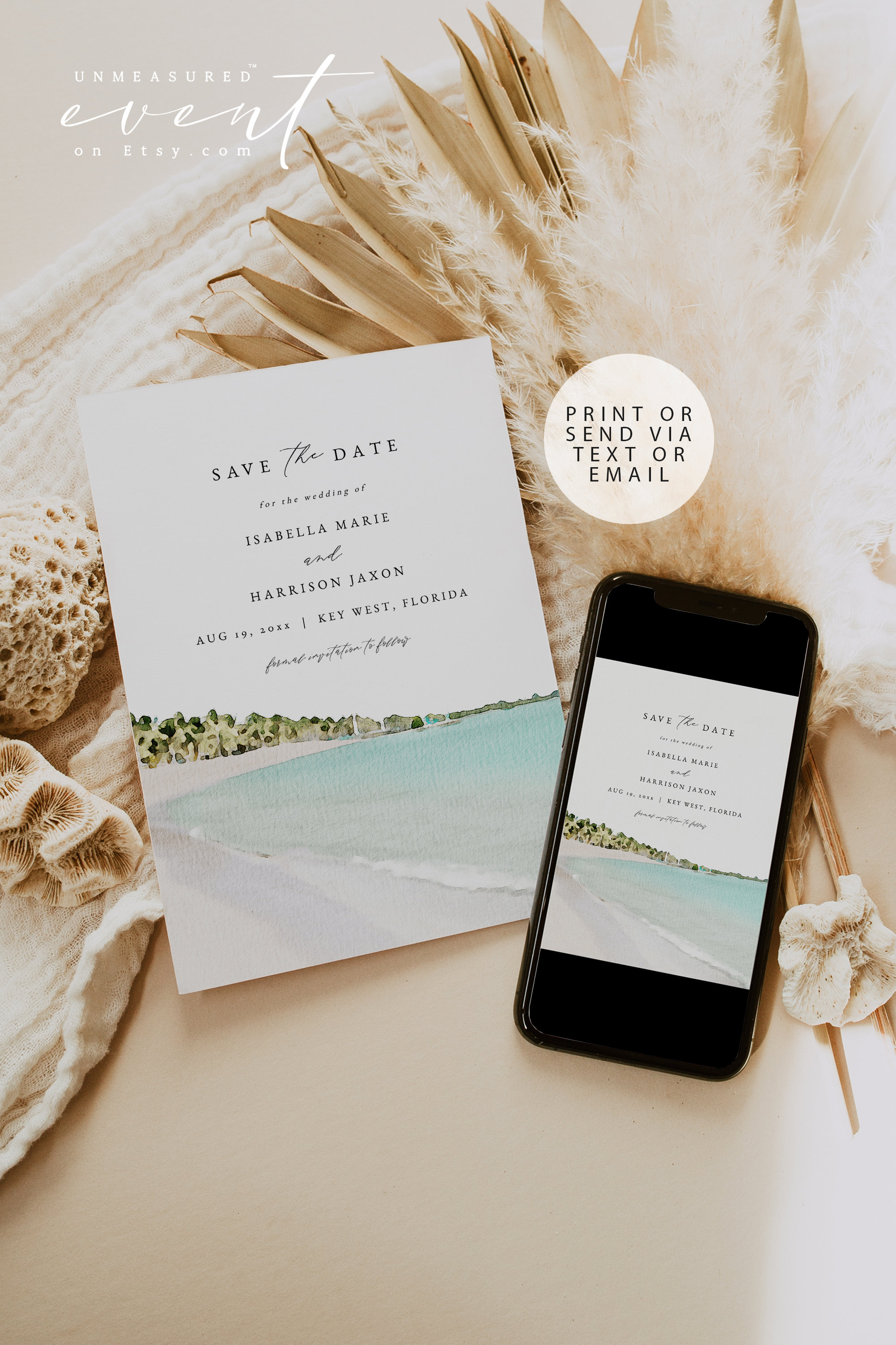 KEY WEST Save the Date Postcard Template Printable Florida - Etsy