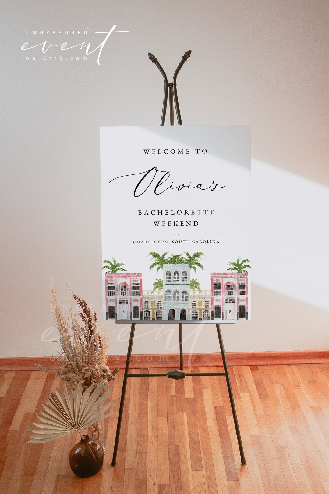 FIONA Charleston Bachelorette Welcome Sign Template, Printable ...