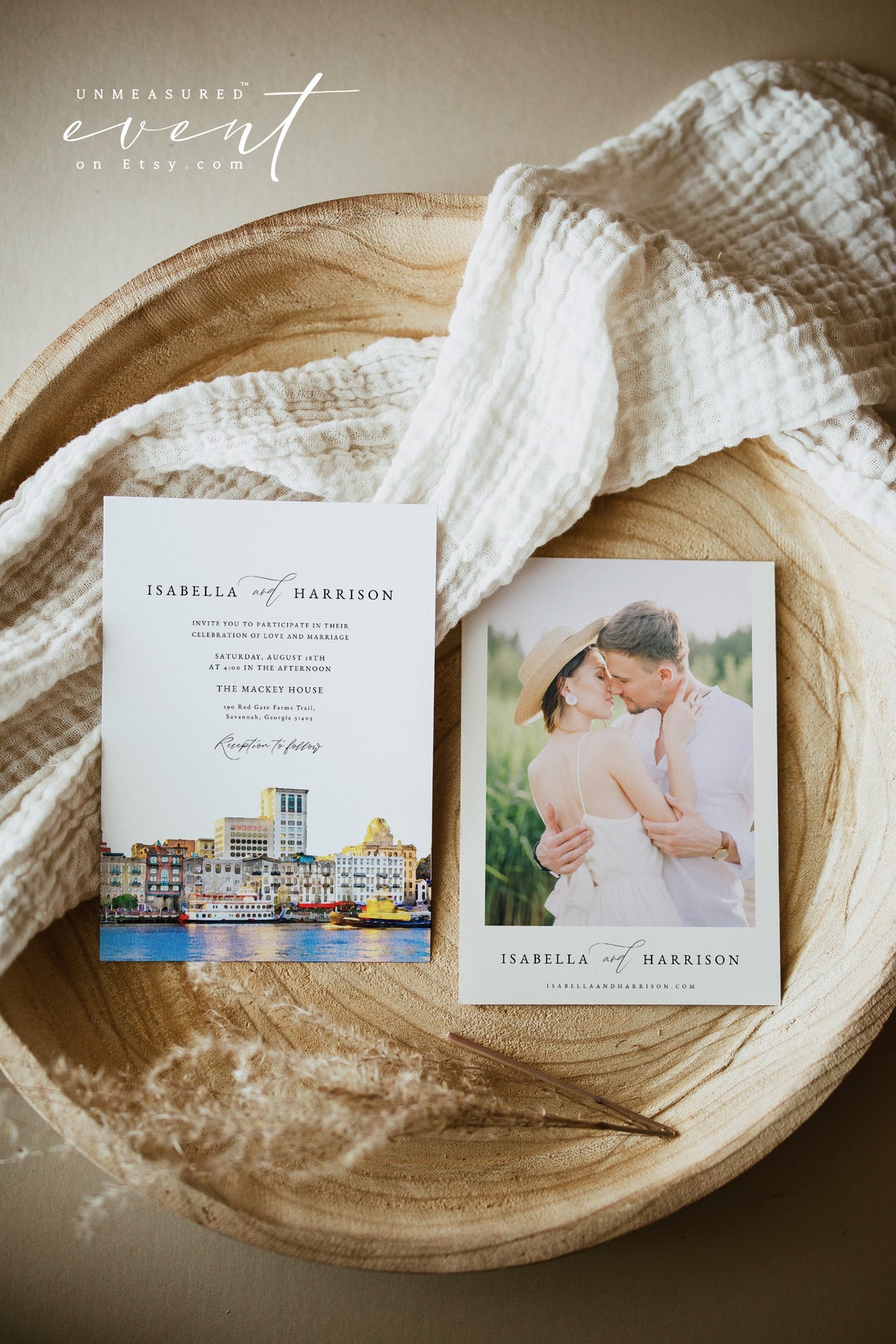 SAVANNAH Wedding Invitation Template Suite Destination - Etsy