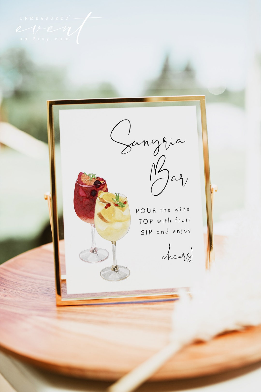 ADELLA Minimalist Sangria Bar Sign Template, Modern Sangria Station ...