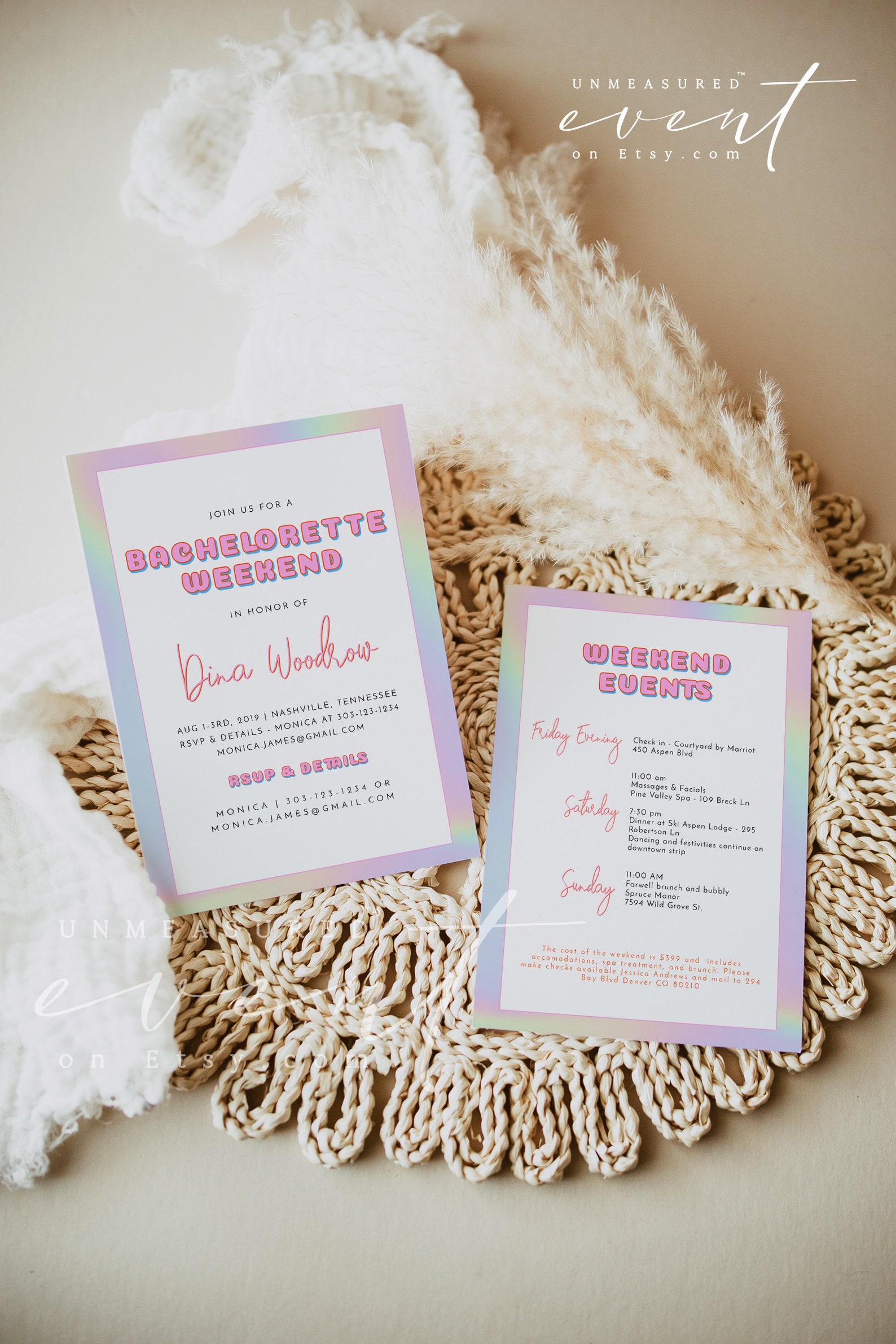 DINA Space Cowgirl Invitation Template Space Cowgirl | Etsy