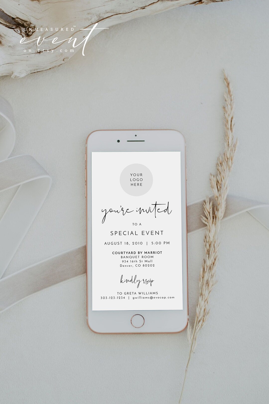 ADELLA Minimalist Business Text Message Invitation Template, Modern You ...