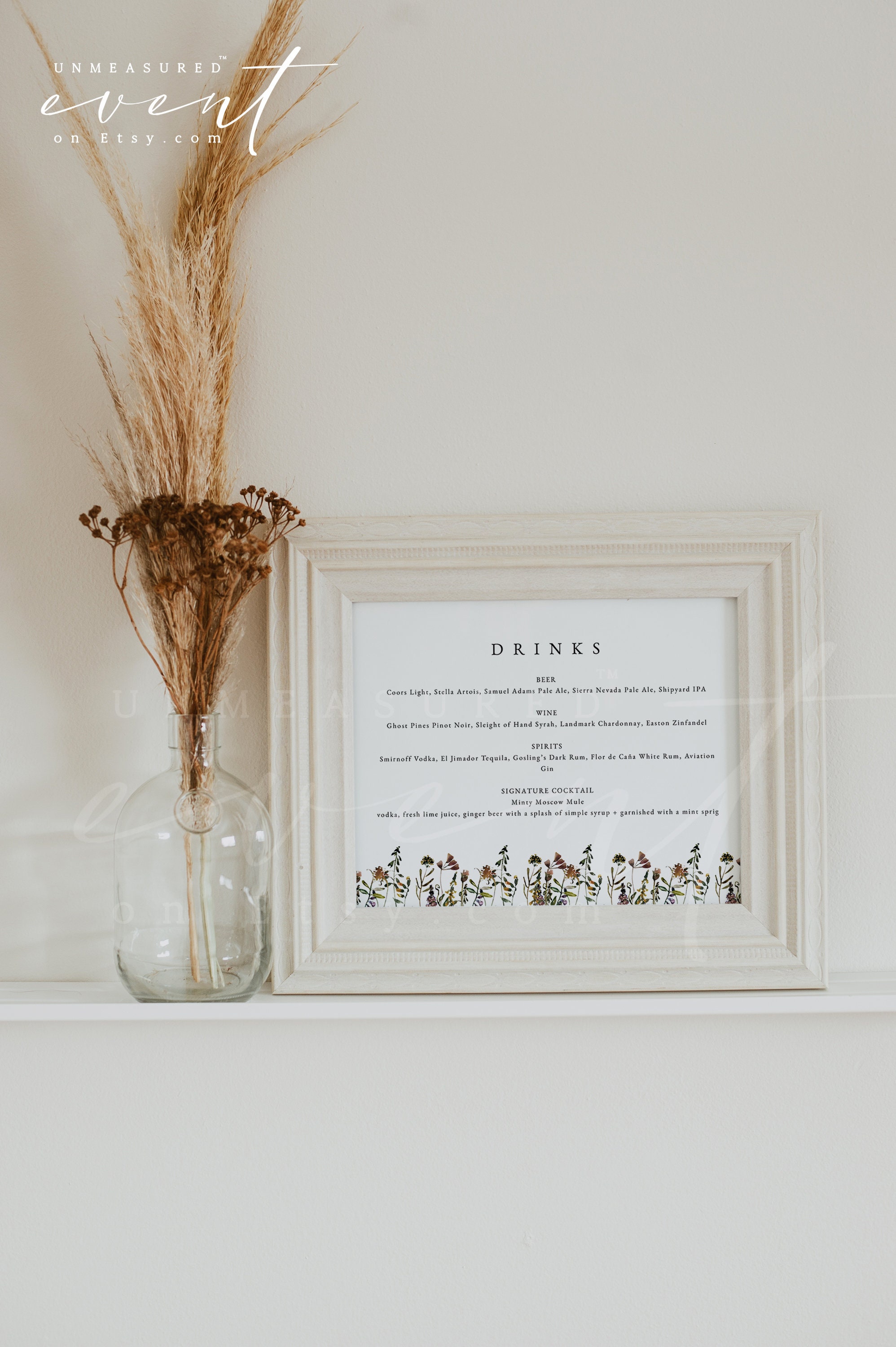 HEIDI Bar Menu Sign Template Printable Bar Menu Table Top | Etsy